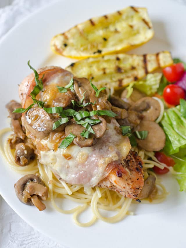Prosciutto & Fontina Chicken with a Lemon Mushroom Cream Sauce Recipe ...