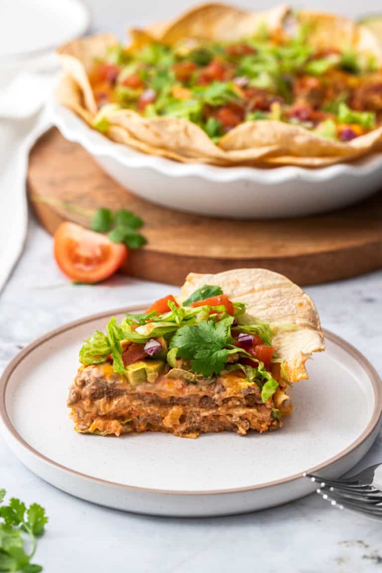 Taco Pie - Layers of easy cheesy family favorite dinner!