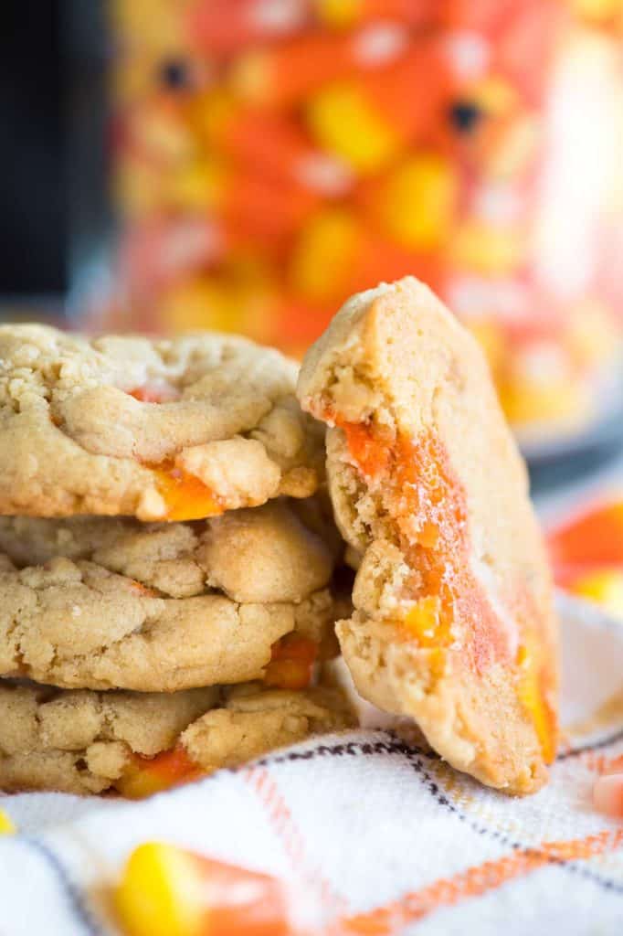 Peanut Butter Candy Corn Cookies-SO GOOD! You won't believe it