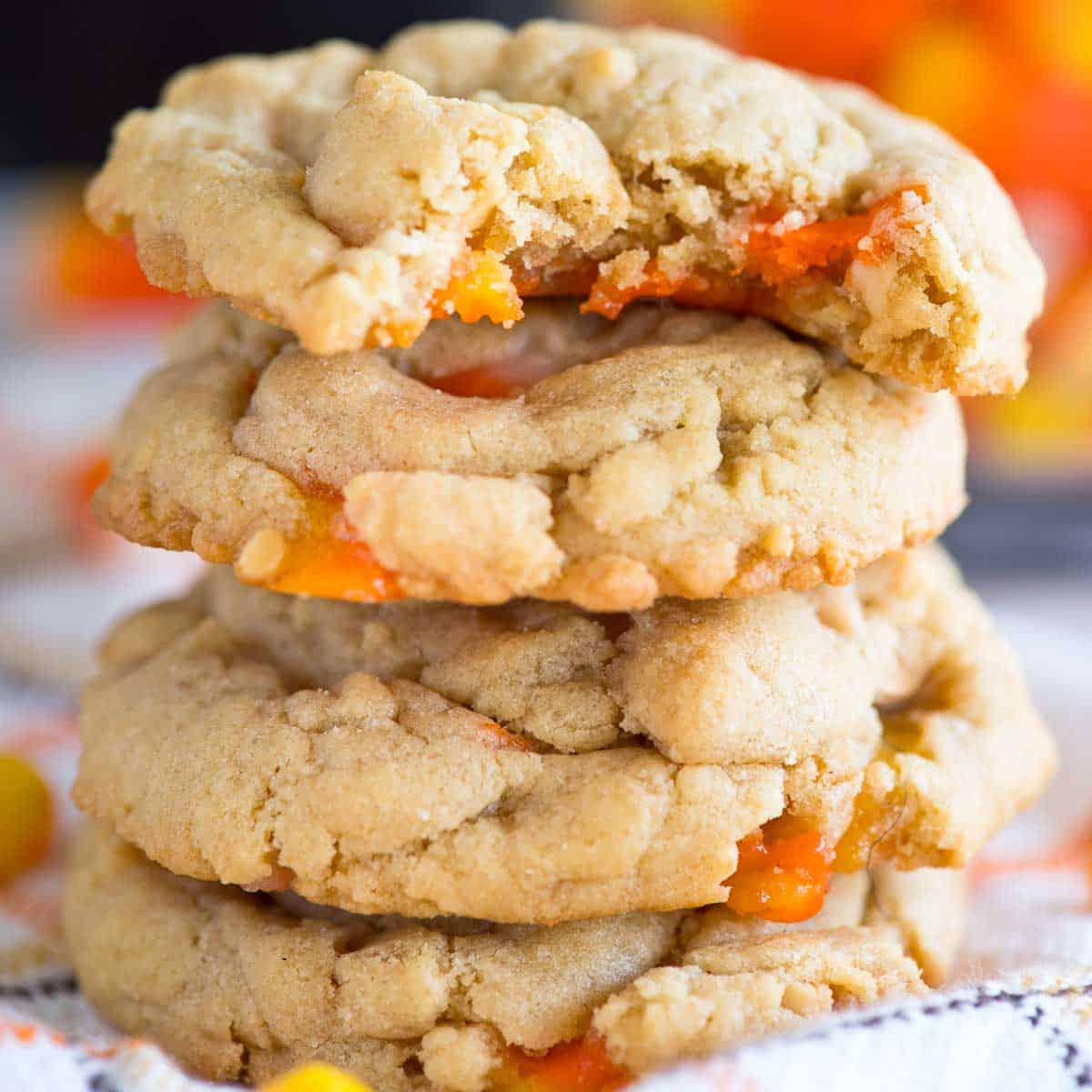 Peanut Butter Candy Corn Cookies-SO GOOD! You won't believe it
