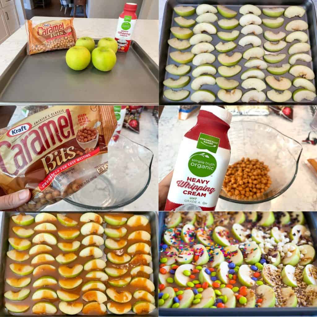 Sheet Pan Caramel Apples - Sliced and ready to eat!